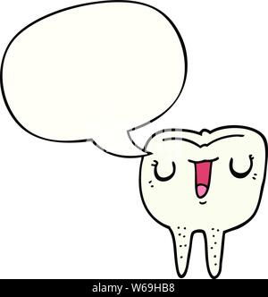 cartoon happy tooth with speech bubble Stock Vector Image & Art - Alamy