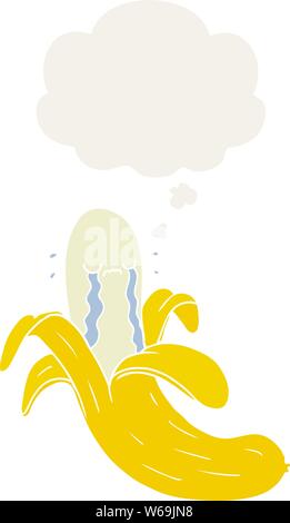 cartoon crying banana with thought bubble Stock Vector Image & Art - Alamy
