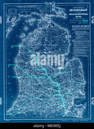 0399 Railroad Maps Map of Michigan showing the Toledo Ann Arbor North ...