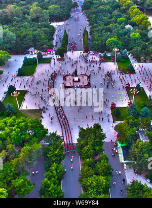 Aerial view of Zhaoling Tomb in Beiling Park in Shenyang city ...