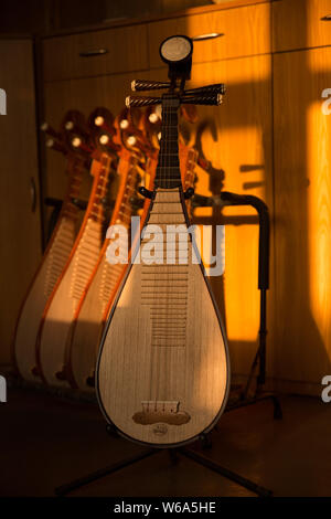 --FILE--Pipa, a four-stringed Chinese musical instrument, and Ruan, a ...