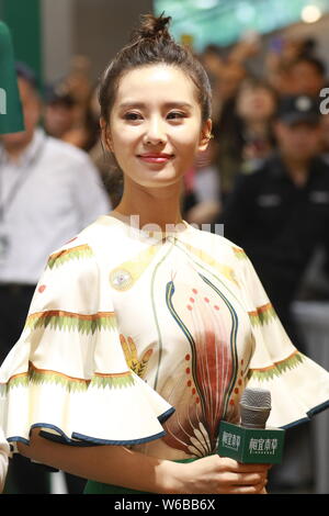 Chinese actress Liu Shishi attends a promotional event for INOHERB in ...