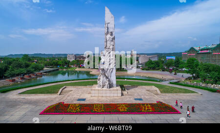Aerial view of the new Beichuan County rebuilt a decade after it was ...