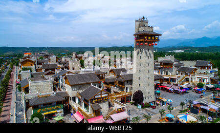 Aerial view of the new Beichuan County rebuilt a decade after it was ...