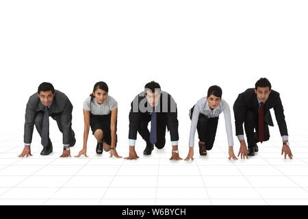 Business executives on starting line Stock Photo - Alamy