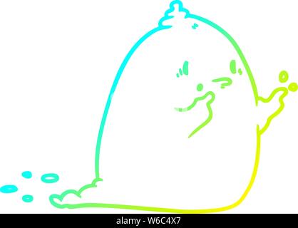 cold gradient line drawing of a spooky staring eyeball cartoon Stock ...