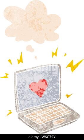 internet dating cartoon with thought bubble in comic book style Stock ...