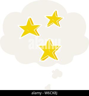cartoon stars with thought bubble in retro style Stock Vector Image ...