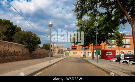 Reus and Cambrills,Catalunya,Spain, streets day and night,buildings and ...