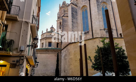 Reus and Cambrills,Catalunya,Spain, streets day and night,buildings and ...