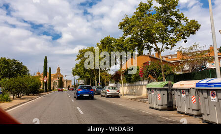 Reus and Cambrills,Catalunya,Spain, streets day and night,buildings and ...