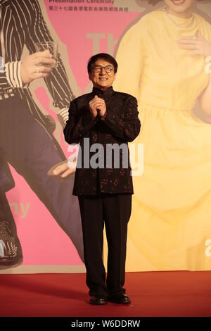 Hong Kong kungfu star Jackie Chan attends a press conference for "Run ...