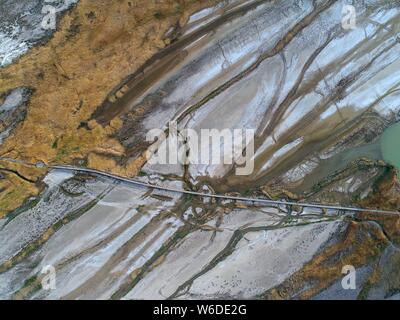 Aerial view of the scenery of China's lowest point, Ayding Lake, in ...