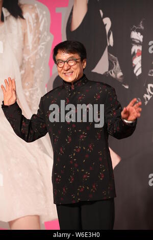 Hong Kong kungfu star Jackie Chan attends a press conference for "Run ...