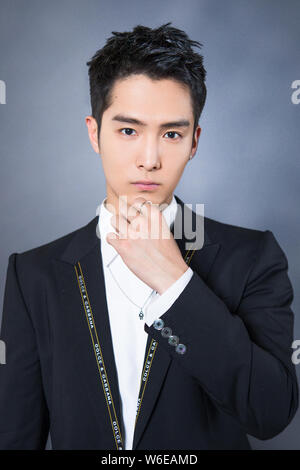 Chinese actor and model Sheng Yilun, also known as Peter Sheng, poses ...