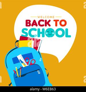 blue school bag equipment Stock Vector Image & Art - Alamy
