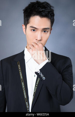 Chinese actor and model Sheng Yilun, also known as Peter Sheng, poses ...