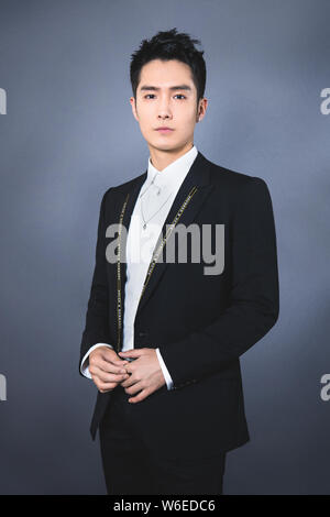 Chinese actor and model Sheng Yilun, also known as Peter Sheng, poses ...