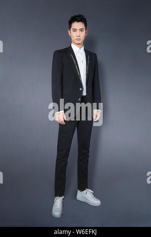 Chinese actor and model Sheng Yilun, also known as Peter Sheng, poses ...