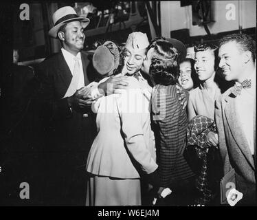 One of the many repatriated Prisoners of War to return home aboard the ...