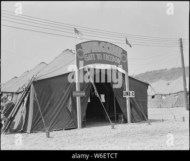A view of a Freedom tent at Freedom Village, Munsan-ni, Korea ...
