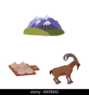 Vector illustration of Caucasus and traditions logo. Collection of ...