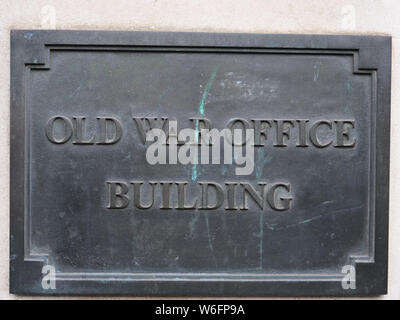 Old war office building sign, London, UK Stock Photo - Alamy