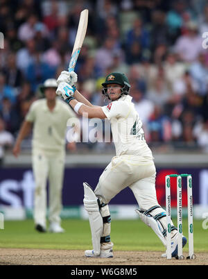 Australia's Steve Smith bats during a nets session at the Optus Stadium, Perth, Australia ...