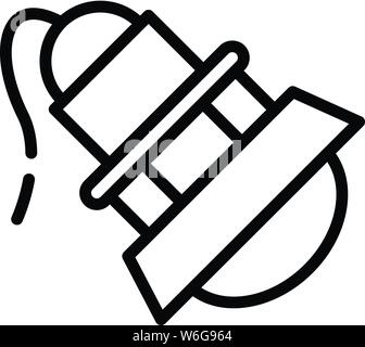 Searchlight side view icon. Outline searchlight side view vector icon ...