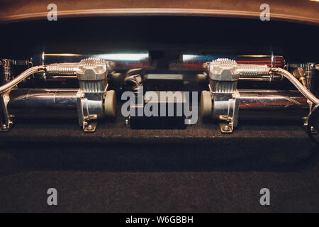 Handmade nitrous oxide engine in car trunk Stock Photo - Alamy