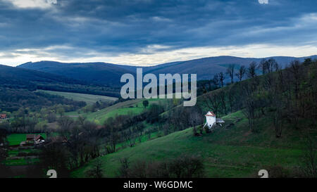 Barn on a hill Stock Photo - Alamy