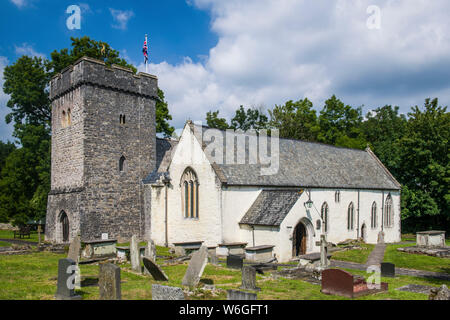UK, Wales, Vale of Glamorgan, Llancarfan, St Cadoc’s church, interior ...