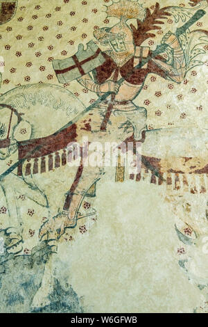 Medieval wall paintings in Llancarfan church St Cadoc's prior to full ...