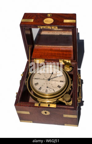 Vintage old marine chronometer, a timepiece that is precise and ...