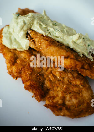 Vegan dish made of mock meat to emulate fish Stock Photo - Alamy