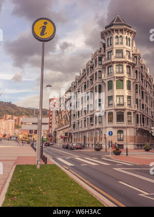 Old building facade and dome. Bilbao, Spain Stock Photo - Alamy