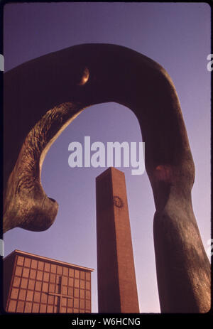 Henry Moore's large arch, installed near the Rogers Library in 1971, is ...