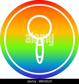 magnifying glass circular icon with rainbow gradient finish Stock ...