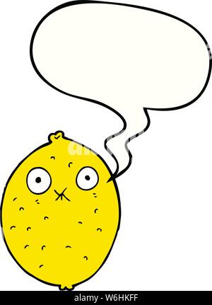 cartoon bitter lemon with speech bubble in comic book style Stock ...