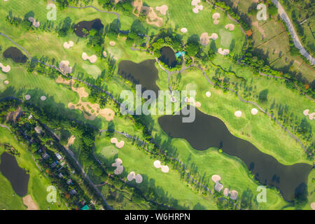 Panoramic shot of a beautiful green landscape with a forest Stock Photo ...