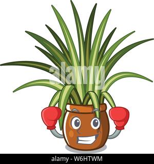 Boxing character cartoon pot plant echeveria cactus Stock Vector Image ...