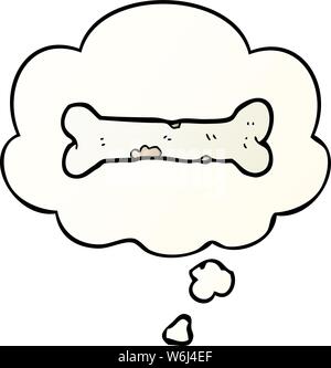 cartoon bone with thought bubble in smooth gradient style Stock Vector ...