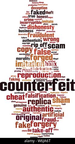 Forgery word cloud concept. Collage made of words about forgery. Vector ...