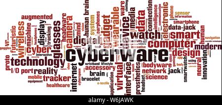 Cyberware word cloud concept. Collage made of words about cyberware ...