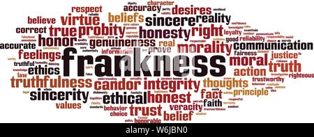Frankness word cloud concept. Collage made of words about frankness ...
