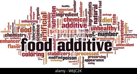Food additive word cloud concept. Collage made of words about food ...