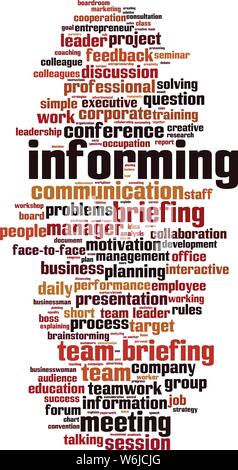 Informing word cloud concept. Collage made of words about informing ...