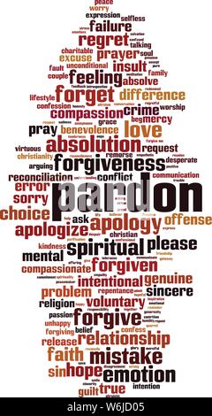 Pardon word cloud concept. Collage made of words about pardon. Vector ...