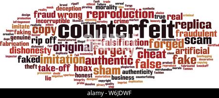 Forgery word cloud concept. Collage made of words about forgery. Vector ...