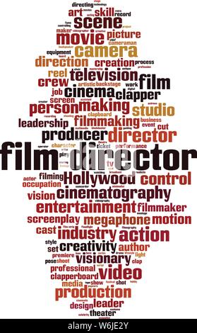 Film director word cloud concept. Collage made of words about film ...